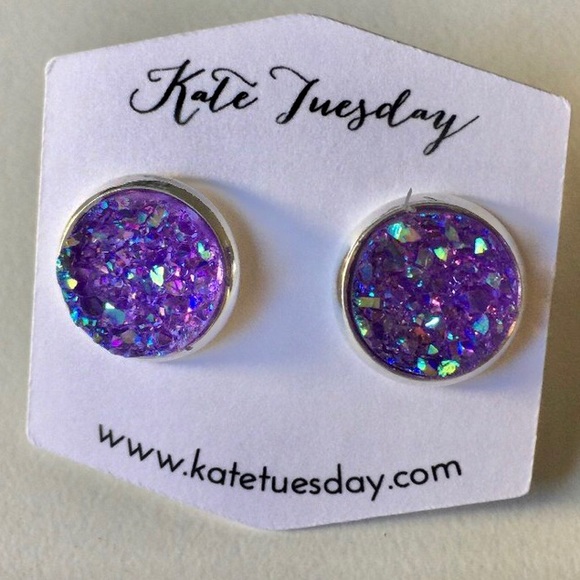 kate tuesday | Jewelry | Kate Tuesday Beautiful Gem Stone Stud Druzzy ...